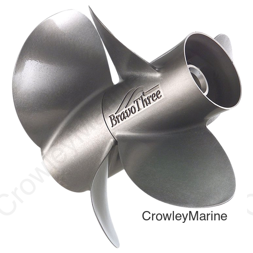 831868L Bravo Three Prop - 3 Blade 14.25x30RH Stainless Steel - Mercury ...